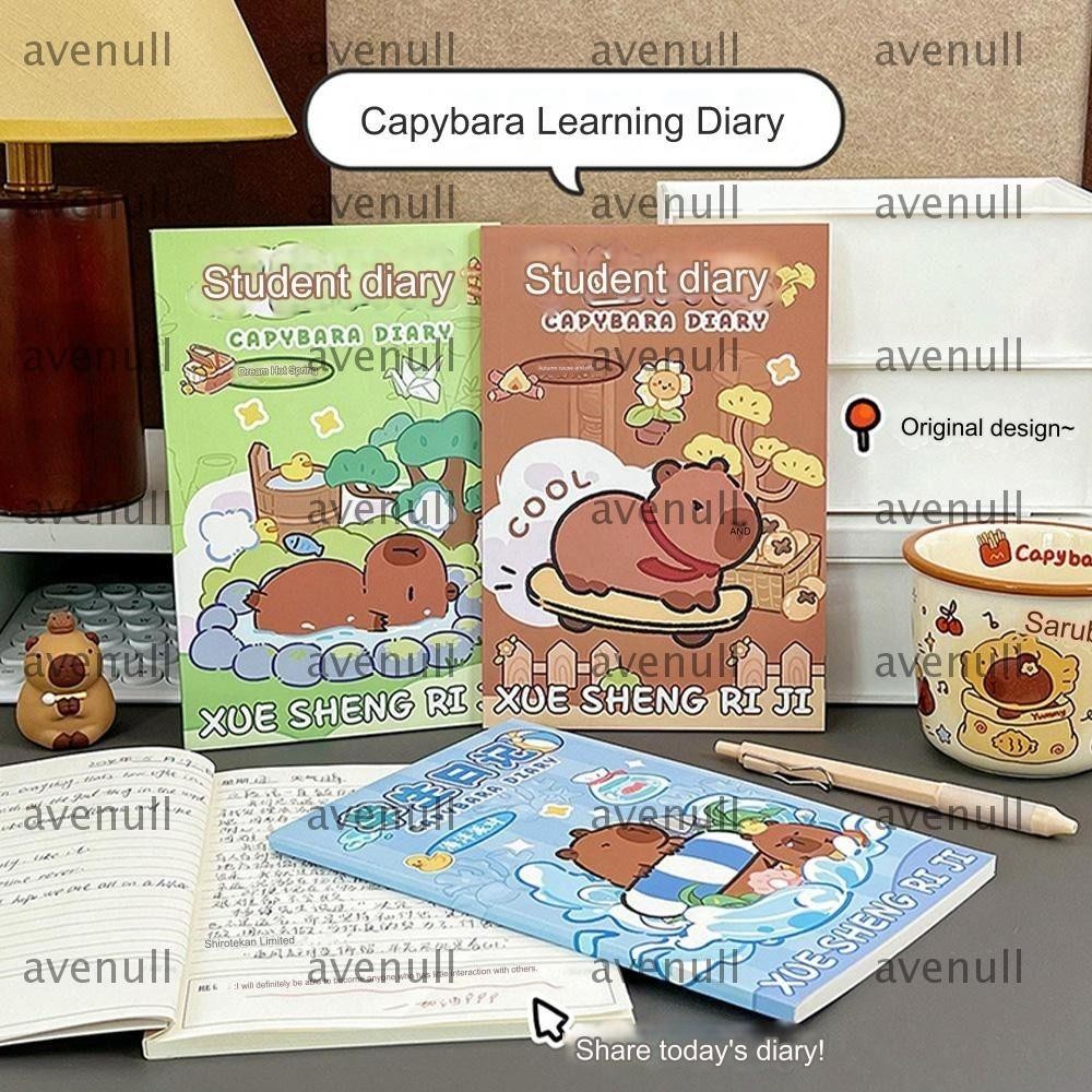 AVENULL Capybara Diary, 32K Cartoon Pupil Composition Books, Cute ...