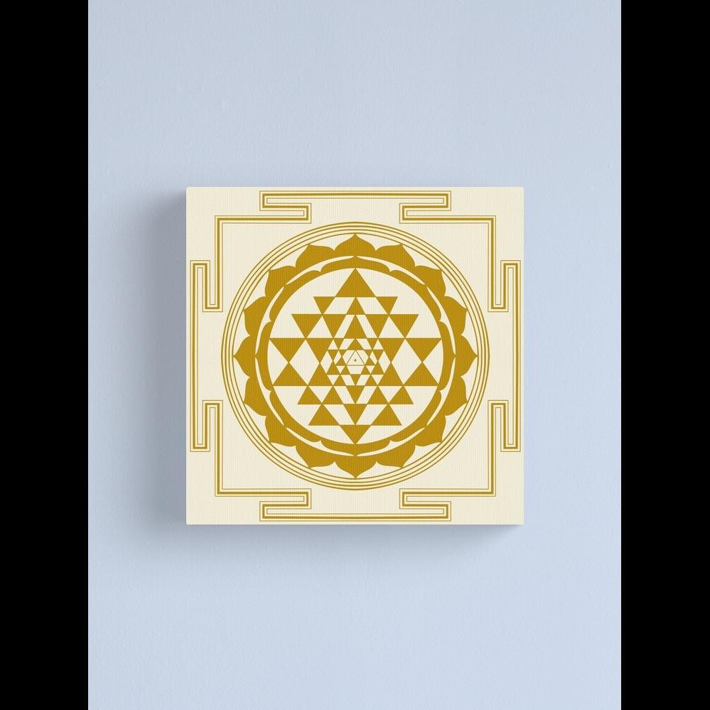 Golden Sacred Geometry Sri Yantra Canvas Print for Home Decor Diwali ...
