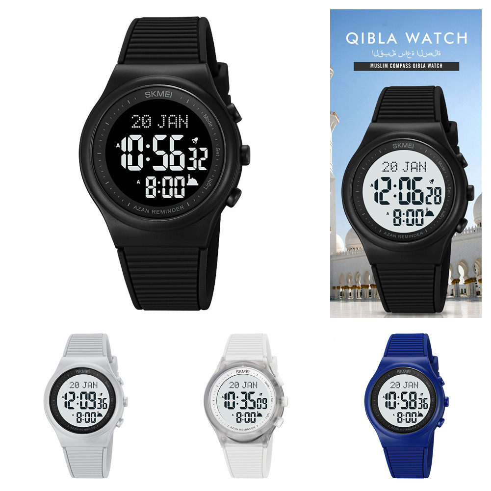 Fashion Back Light Muslim Azan Men Watches for Prayer with Qibla ...