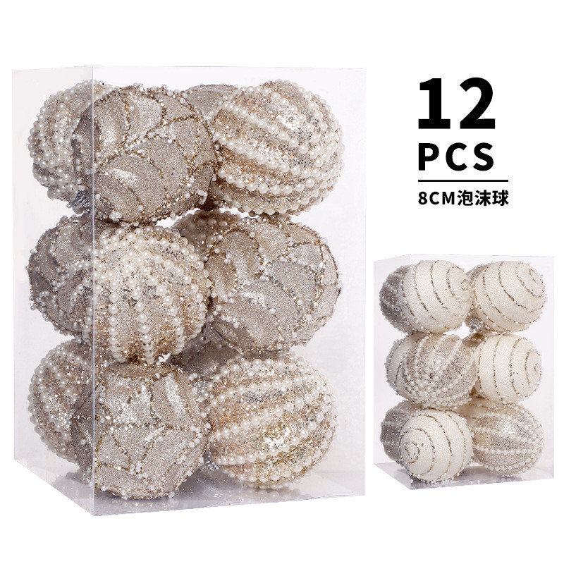 2024 New Product 8CM Christmas Ball Christmas Ornaments 12pcs Bead ... 2024 New Product 8CM Christmas Ball Christmas Ornaments 12pcs Bead ...