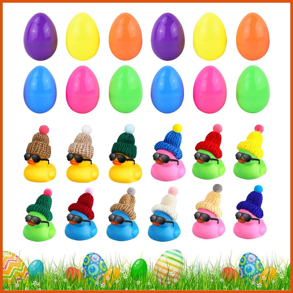Rubber Ducks Easter Eggs Mini Rubber Duck Toys 12pcs Unique Vibrant ...