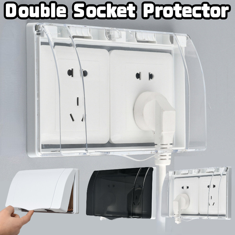 Wall Socket Waterproof Box Double Socket Protector Electric Plug Cover ...