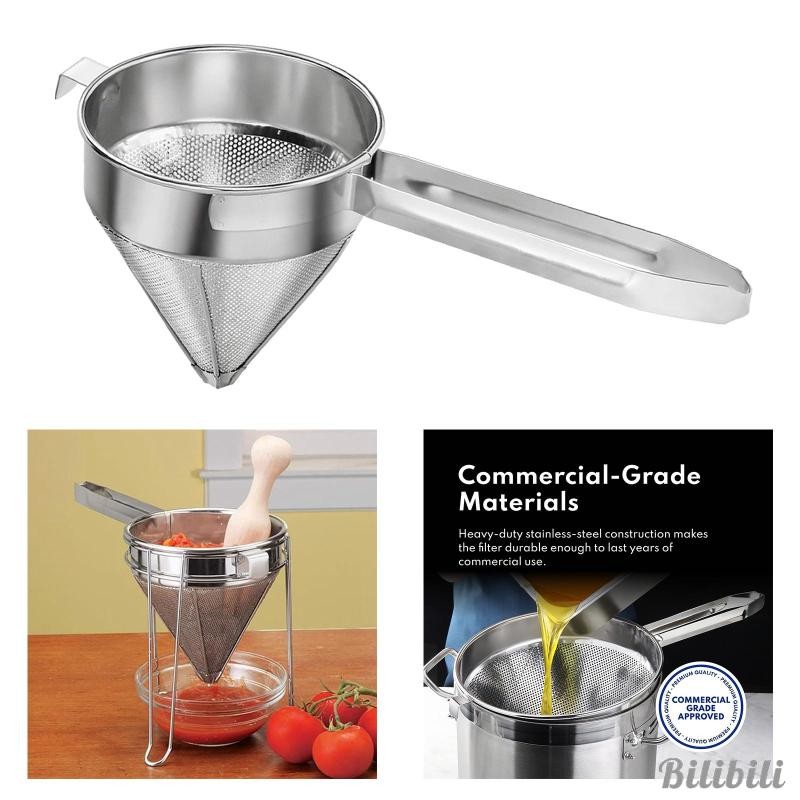 [Bilibili1] Stainless Steel Bouillon Strainer Purees Strainer China Cap Strainer Conical ...