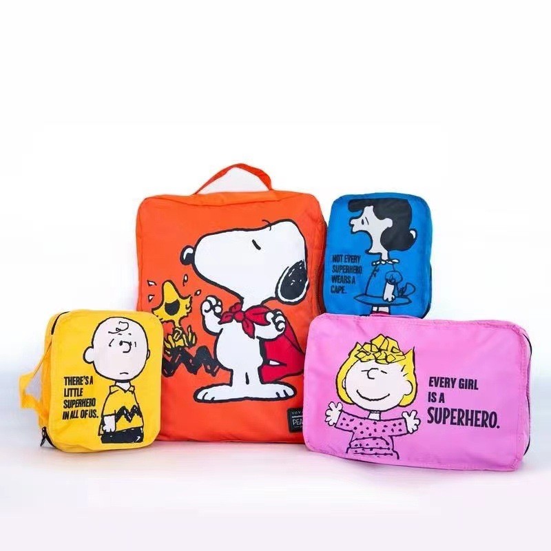 Japan Snoopy Travel Storage Bag 4-Piece Set Suitcase Clothes Shoes ...