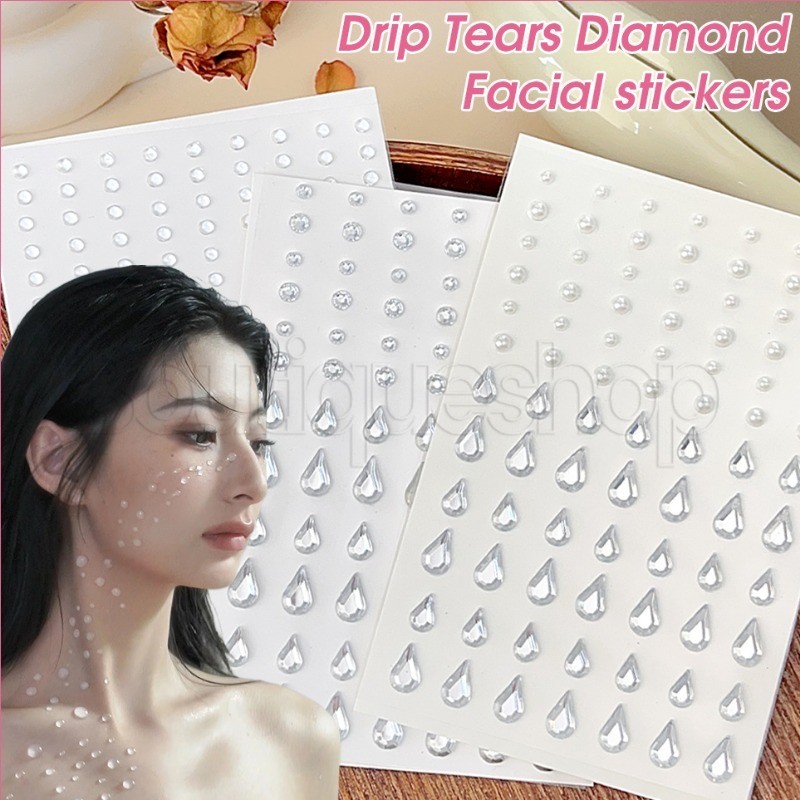 [ Featured ] Water Droplet Face Stickers - Costume Party Patch - Tear ...