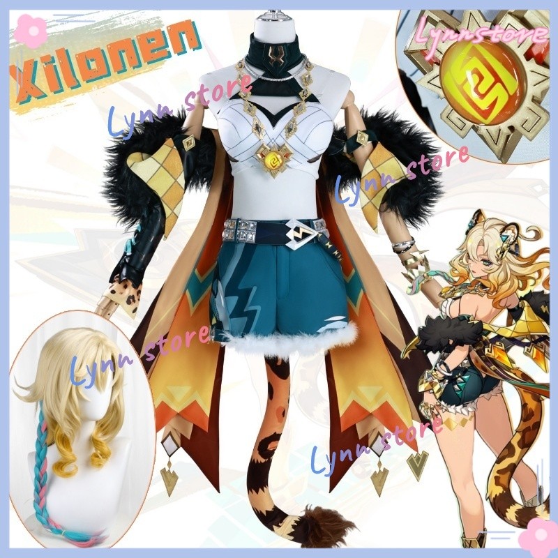 GENSHIN IMPACT Cosplay XILONEN Cosplay Costume Wig Full Set Women ...