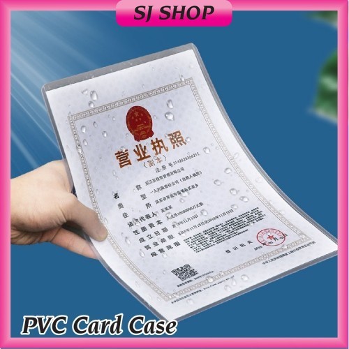 A4 PVC Card Case SUPER CLEAR PVC HARD CARD CASE FOR Document Menu Memo ...