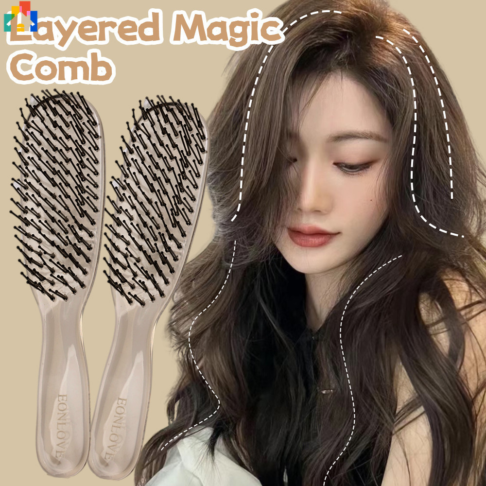 Layered Magic Comb Transparent Gray Wet Dry Scalp Massage Combs Smooth ...