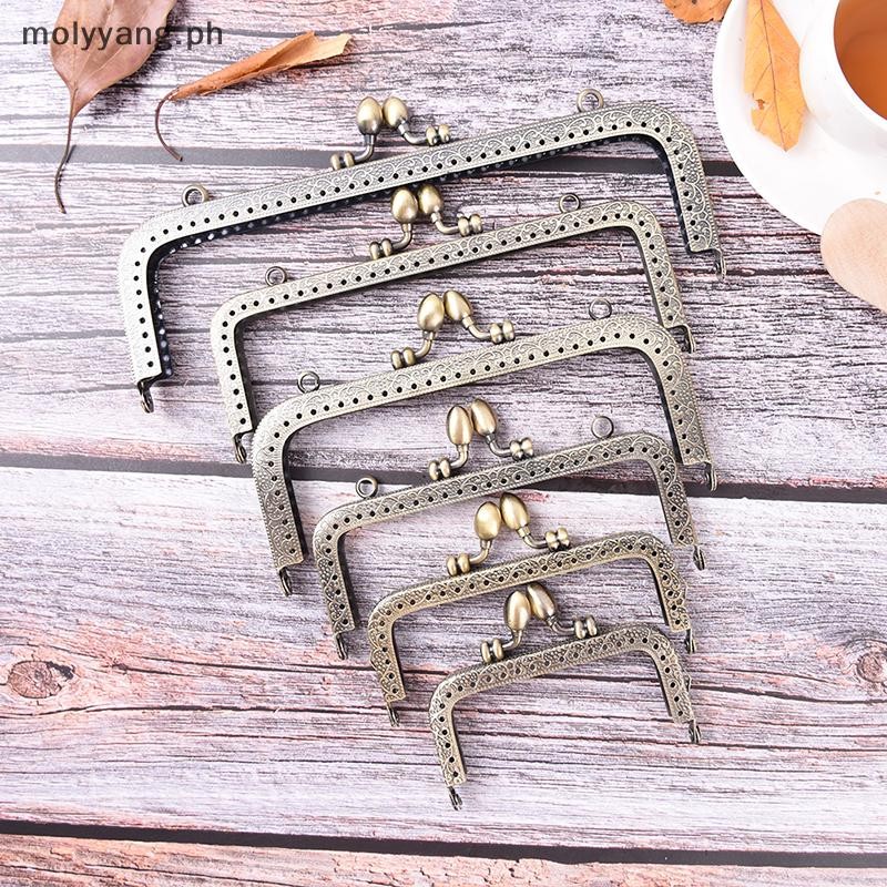 LYN Bronze DIY Wallet Handbag Handle Metal Kiss Lock Frame Handle GF ...