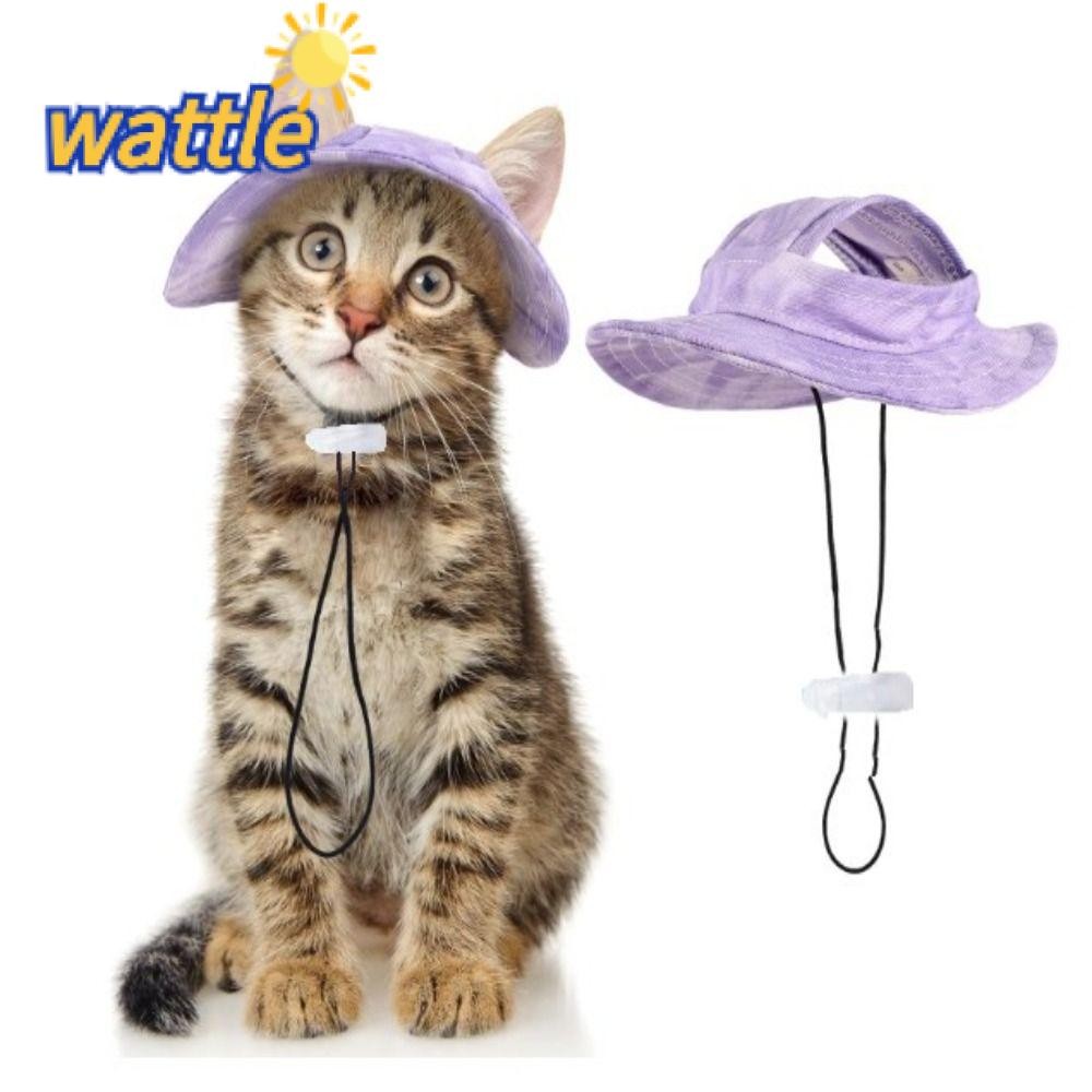 WATTLE Cat Cowboy Hats, Ear Holes Holiday Decoration Cat Hats, Tie Dyed ...