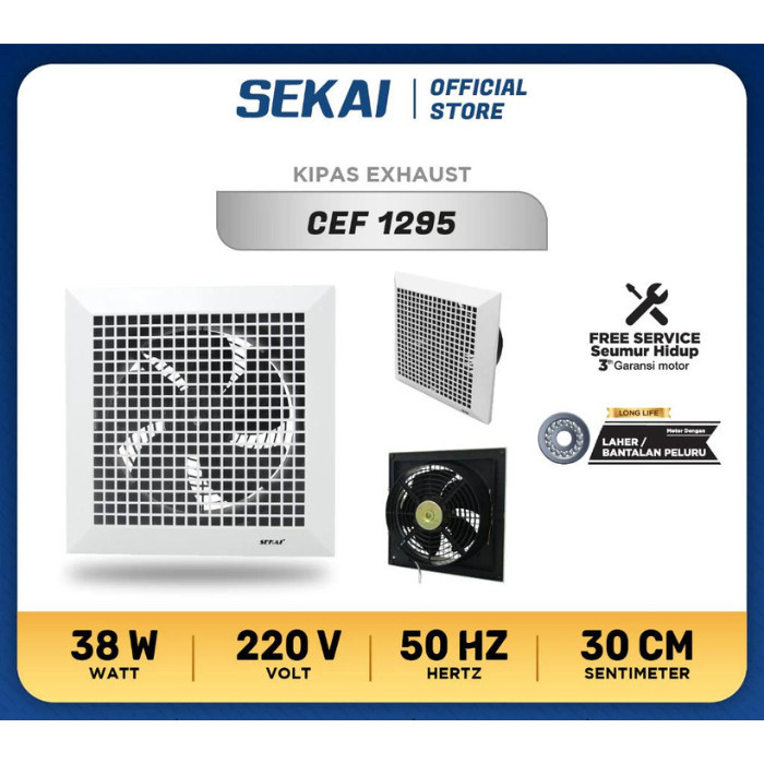 Sekai Ceiling Exhaust Fan CEF 1295/CEF 1095/CEF 895-12/10/8 inch ...