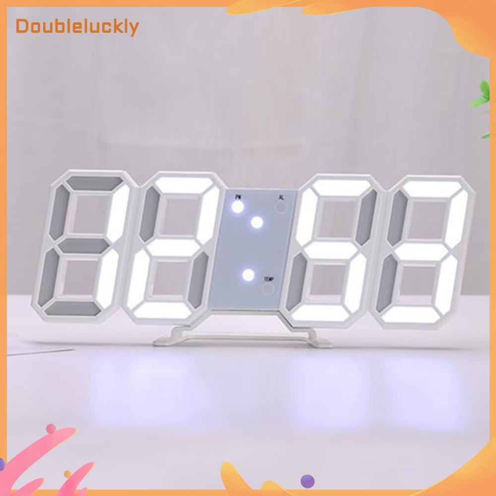 3D LED Digital Wall Clock Auto Adjustable Brightness for Bedroom Living ...