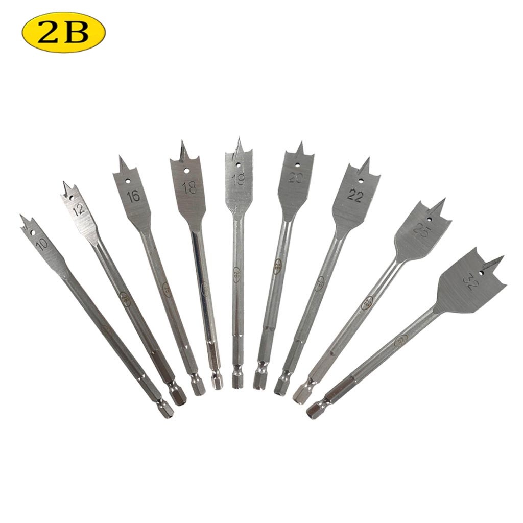 2B Flat Wood 10mm-32mm Bit Spade Drill Bit Woodworking Spade Bits ...