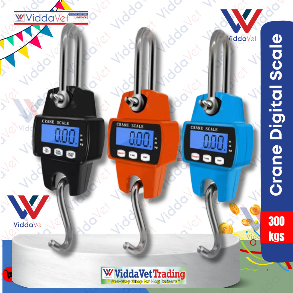 Viddavet Crane scale 300kg Heavy duty pig digital weighing scale ...