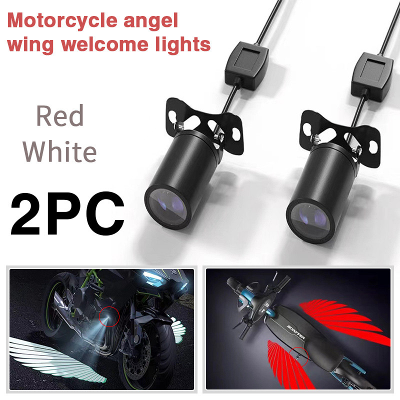 2Pcs Motorcycle LED Underbody Light Projector Ghost Angel Wings Light ...