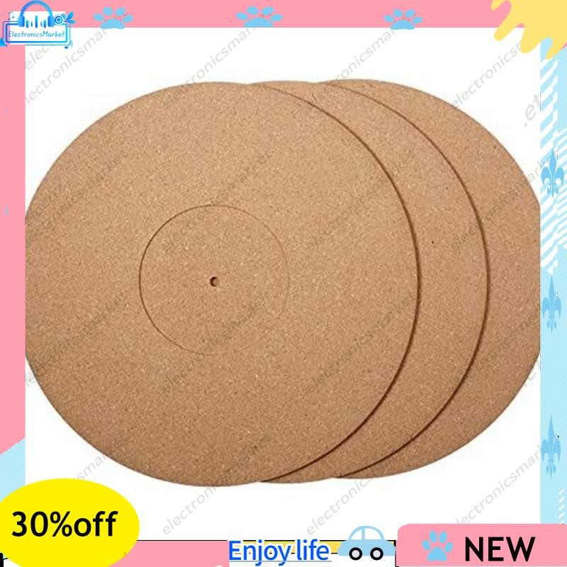 【electronicsmarket】3 Pieces Cork Turntable Mats Wooden Cork Turntable ...