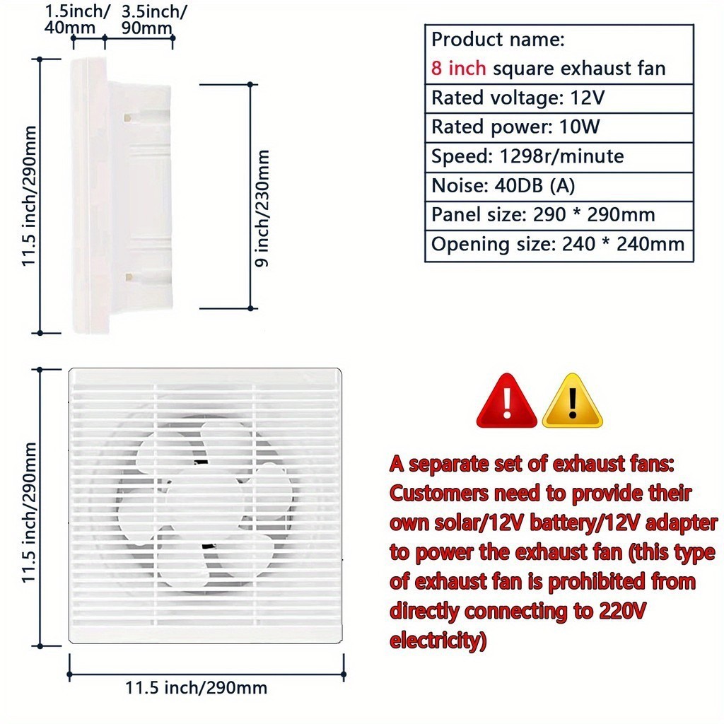 DC Solar Air Mini Exhaust Fan 20W Waterproof Solar Panel, Cooling And ...