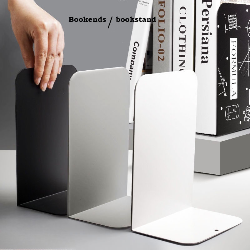 Metal Bookends Nonskid Universal Heavy Duty Book Ends Bookends Stand ...