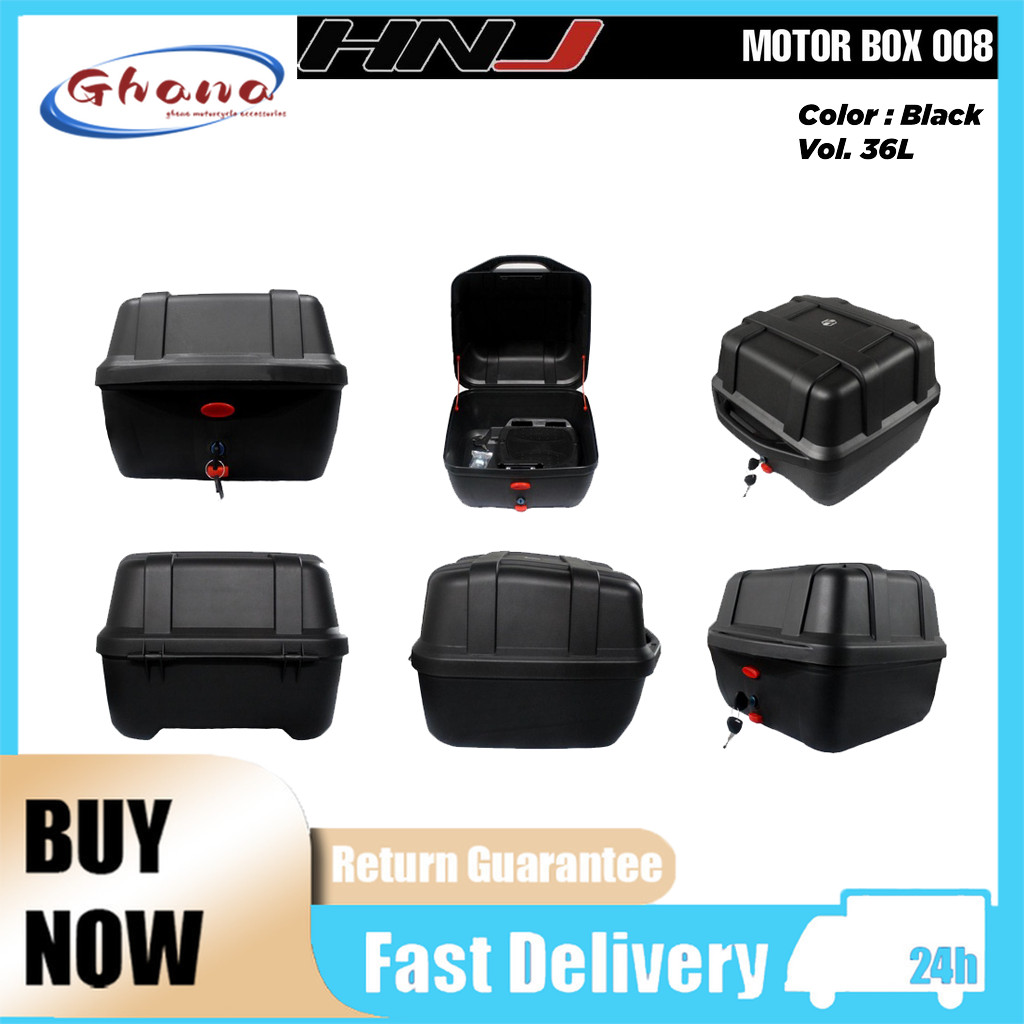 HNJ 36L MOTORCYCLE COMPARTMENT BOX WITH BASE PLATE & LOCK | Shopee ...