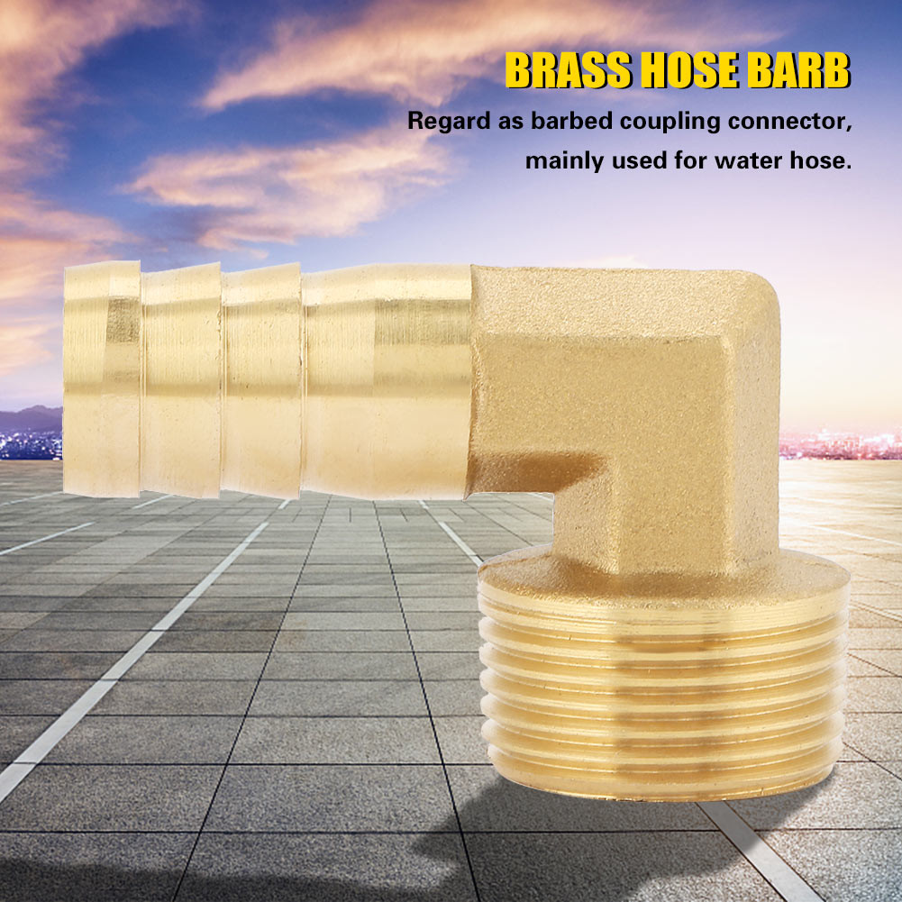 Xguli Brass Hose Barb 3/4 Male Thread Elbow Barbed Coupling Connector ...