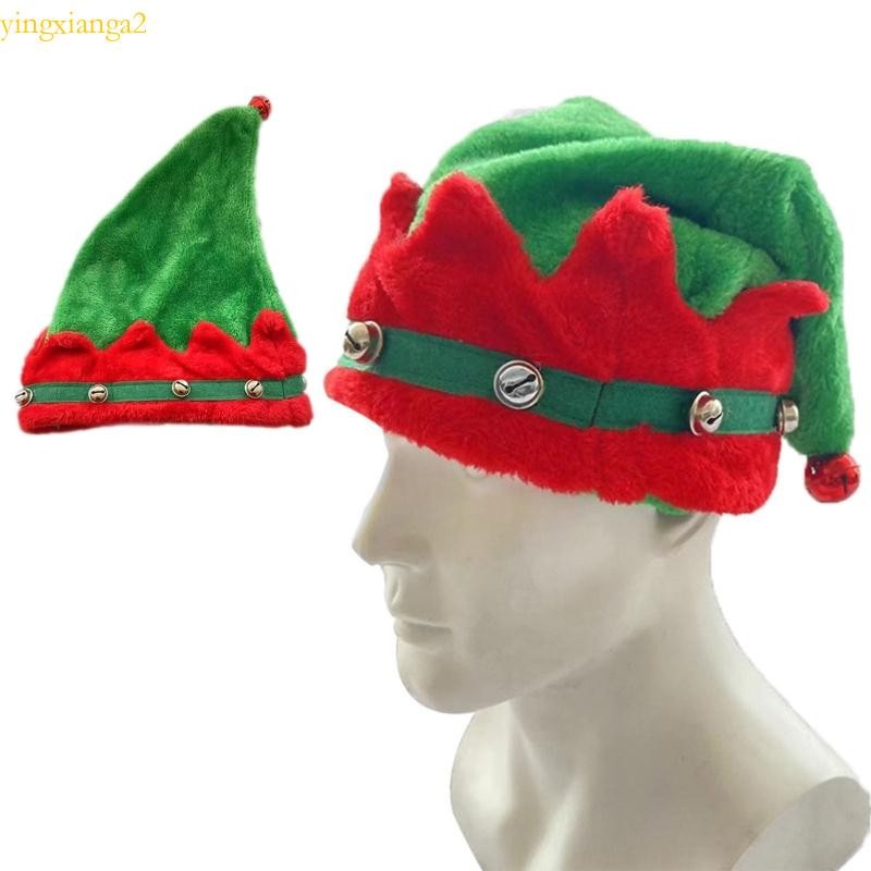 yin Furry Christmas Headwear Elves Cap with Bells for New Year ...