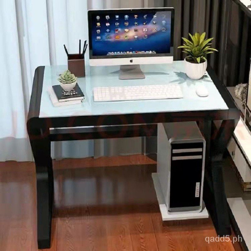 zsr Computer Desk Tempered Glass Desktop Home Bedroom Computer Table ...