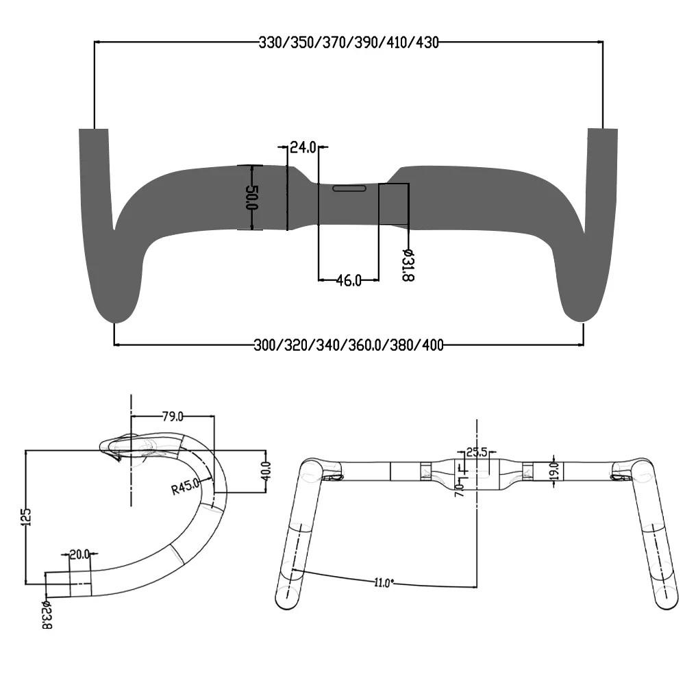 BALUGOE All carbon fiber road bike handle, full internal wiring ...