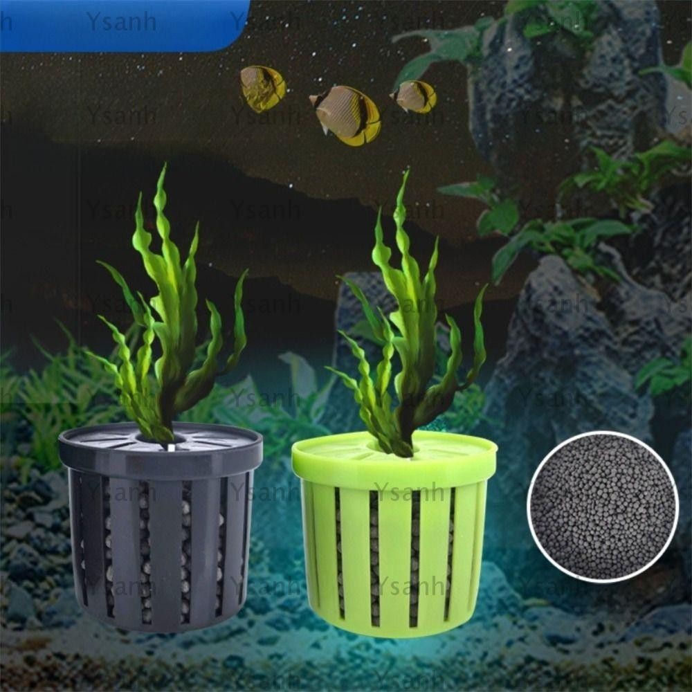 YSANH 4PCS Fish Tank Hydroponic Planting Basket, Planted Tank Glass Pot ...