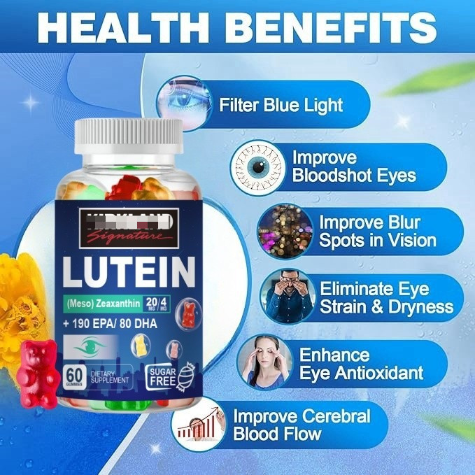 Lutein Gummies Eye Vitamins for Vision Support Anti-blue light Relieve ...