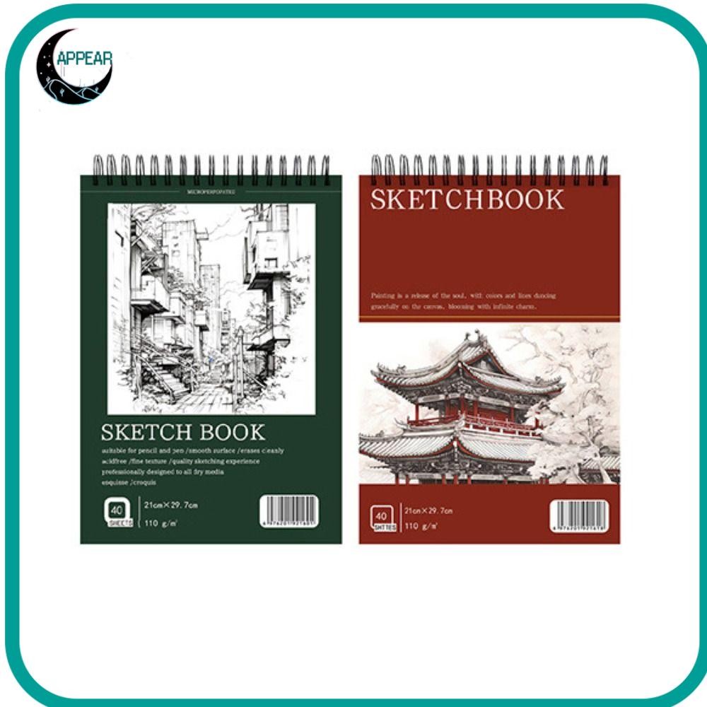 APPEAR A4 Coil Sketchbook, 40 Sheets Spiral Bound Thick Drawing Paper ...