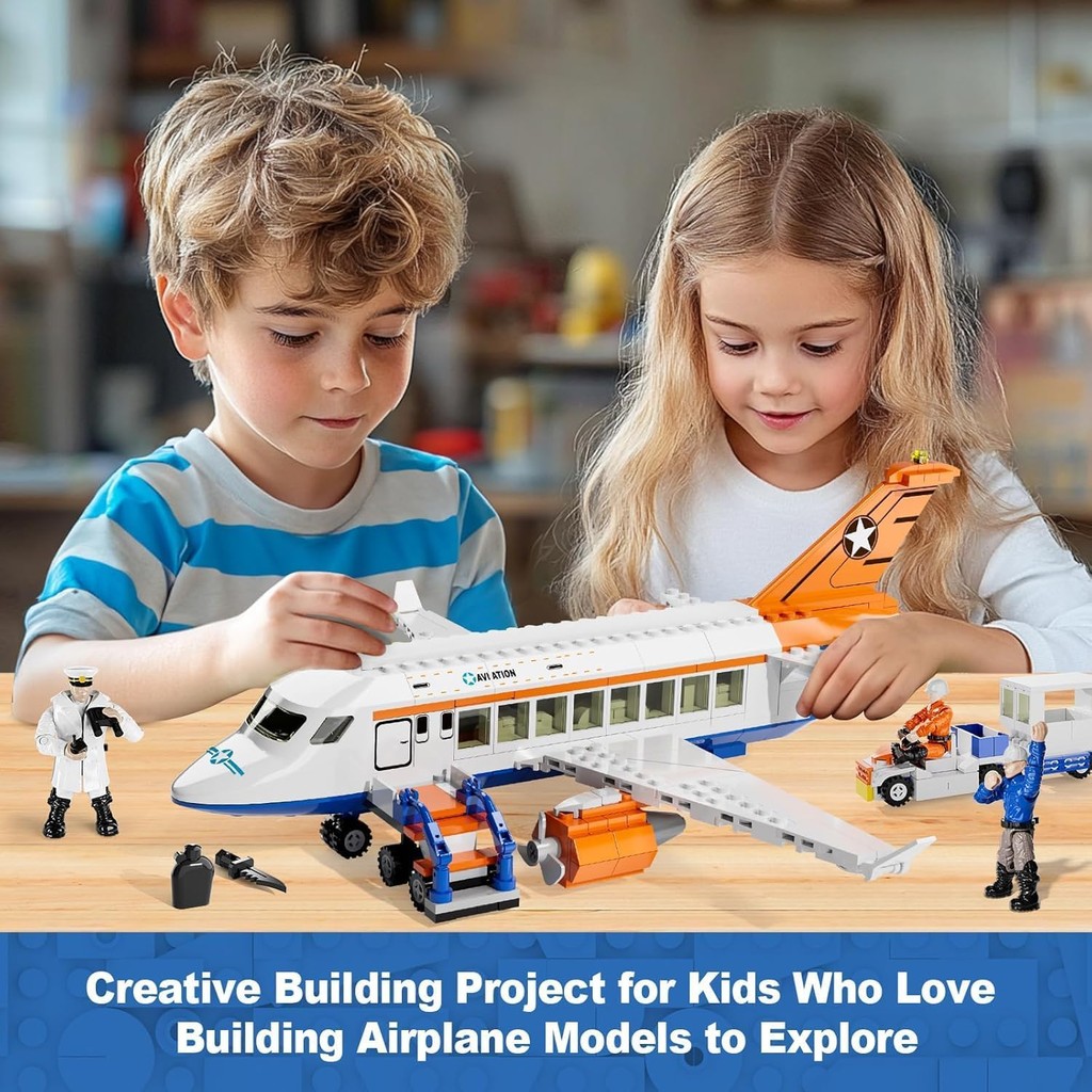City Passenger Airplane Building Set for Boys, 3 in 1 Plane Helicopter ...