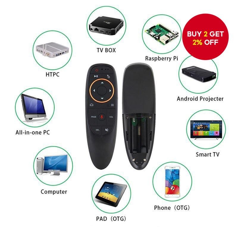 G10S Voice Remote Control 2.4G Wireless Air Mouse Gyroscope Backlit ...