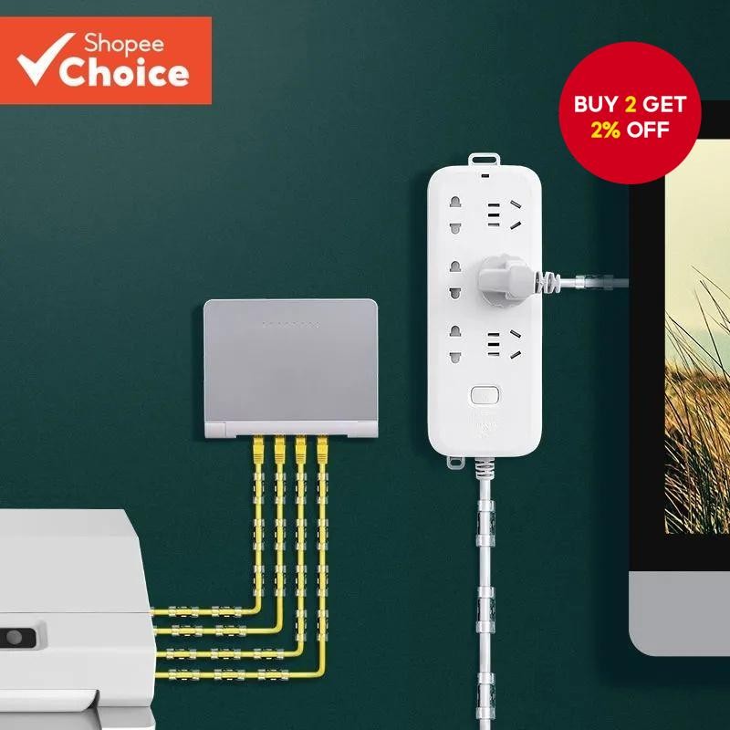 40pcs Cable Organizer Clips Transparent Cable Management Extension Cord ...