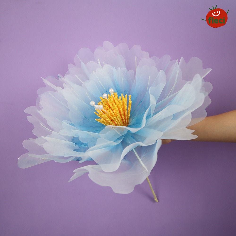 FLECI Large Flower Head, 50cm Floor Display Artificial Realistic Peony ...