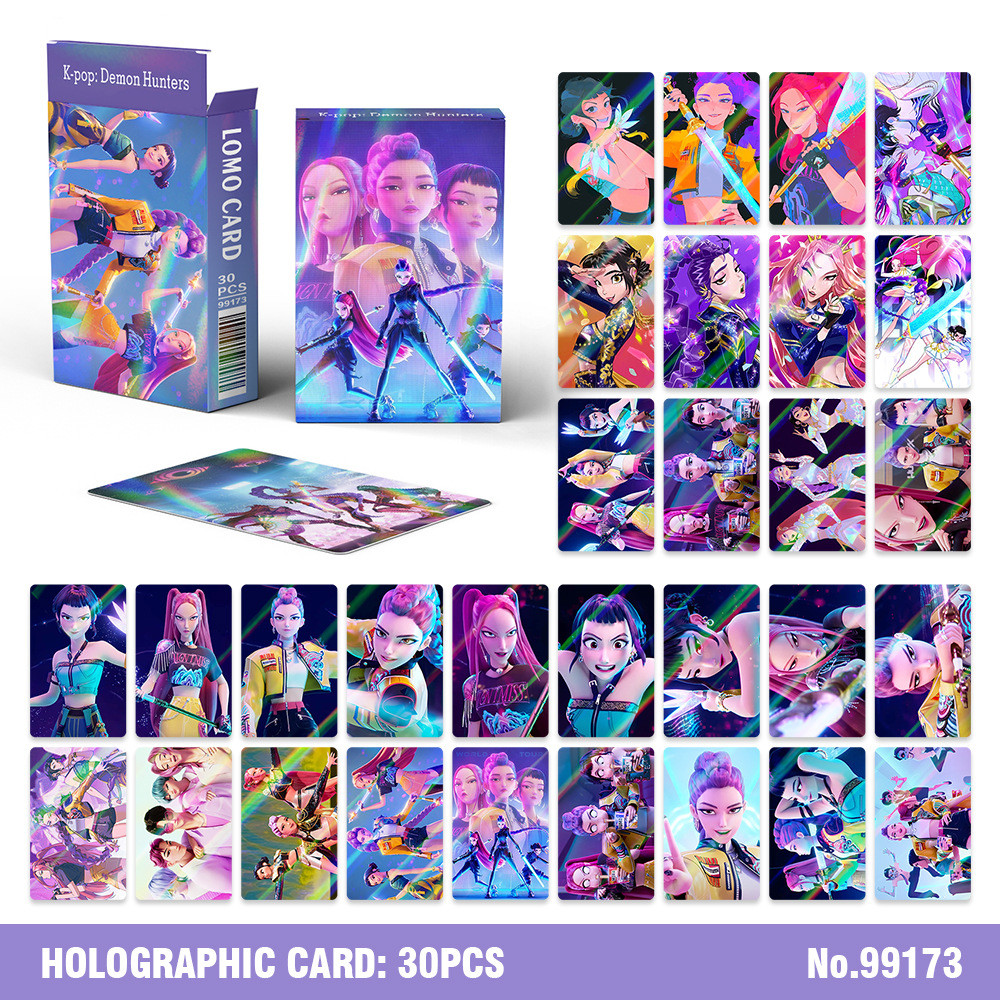 30-92pcs Manga Manhwa K-Pop: Demon Hunters Laser Holographic Lomo Cards Saja Boys Baby Romance ...