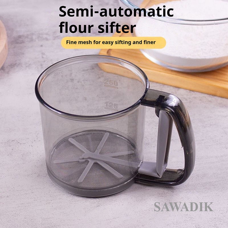 Sawadik Cup Type Semi-Automatic Handheld Flour Sieve Household Baking ...