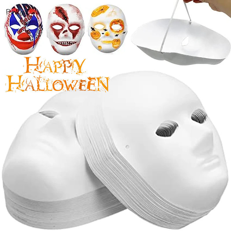 DIY Painting Cosplay Mask Women Men White Blank Face Paper Masks ...