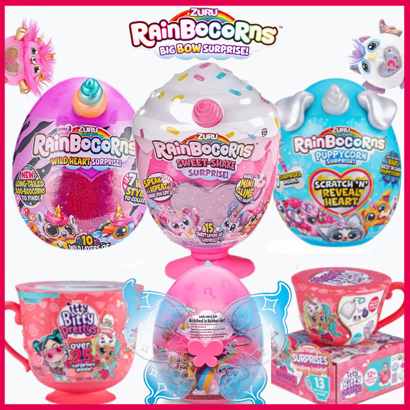 Zuru Rainbow Unicorn Elf Magic Egg Pet Ice Cream Teacup Plush Doll Gift ...