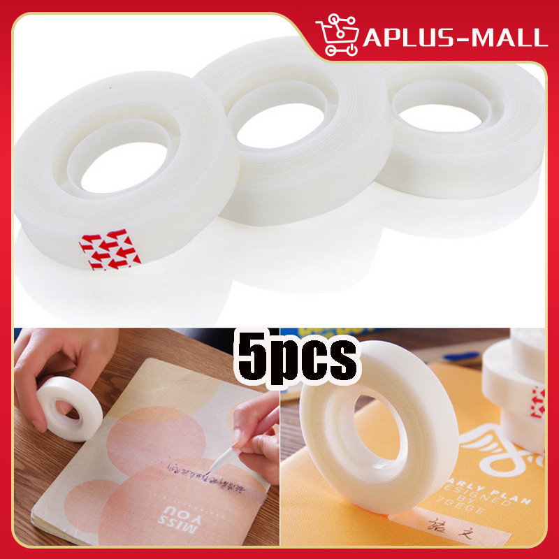 5Pcs 1.2cm X 25m Invisible Magic Duct Tape Transparent Tearable Writing ...