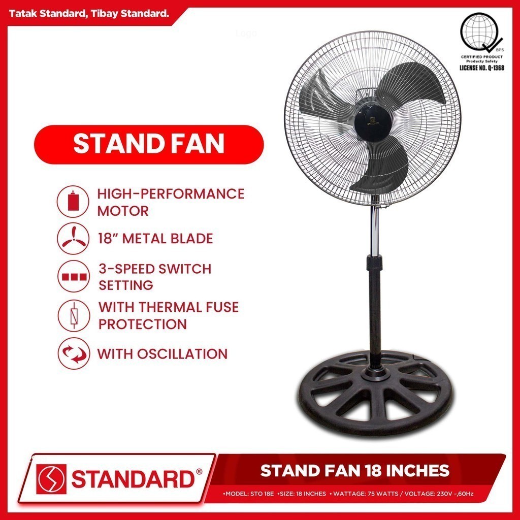 Standard Stand Fan 18" STO18E Metal Fan Blade | Shopee Philippines