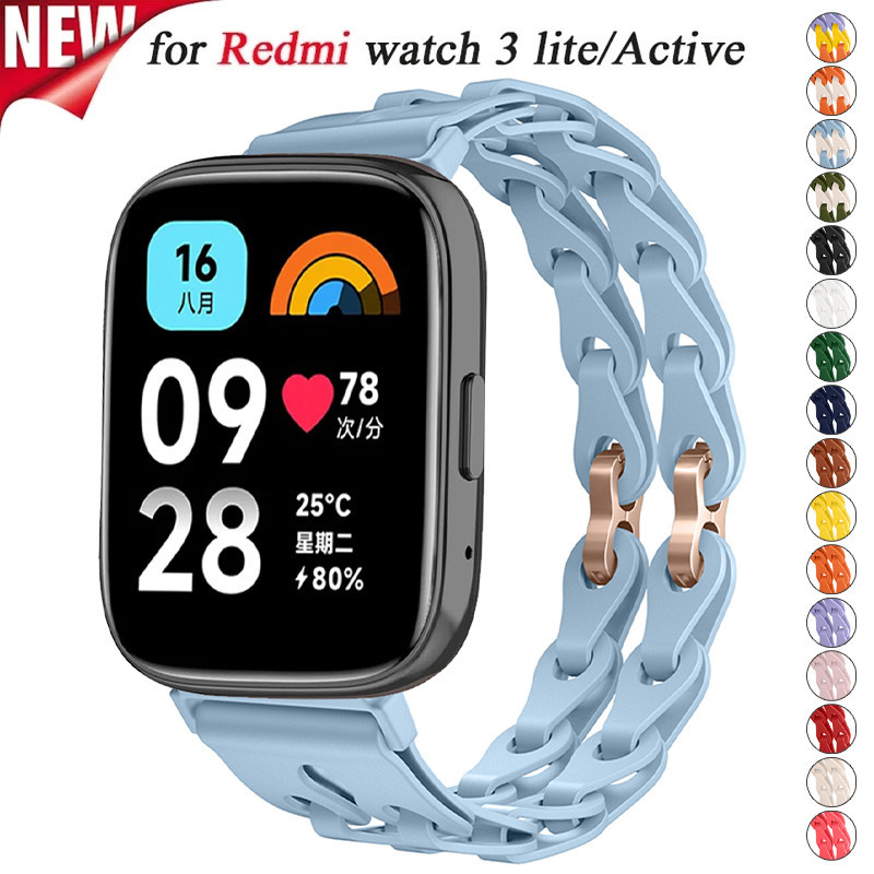 22mm Replacement Strap For Redmi Watch 3 Active Smart Watch Band Silicone Bracelet For Xiaomi ...