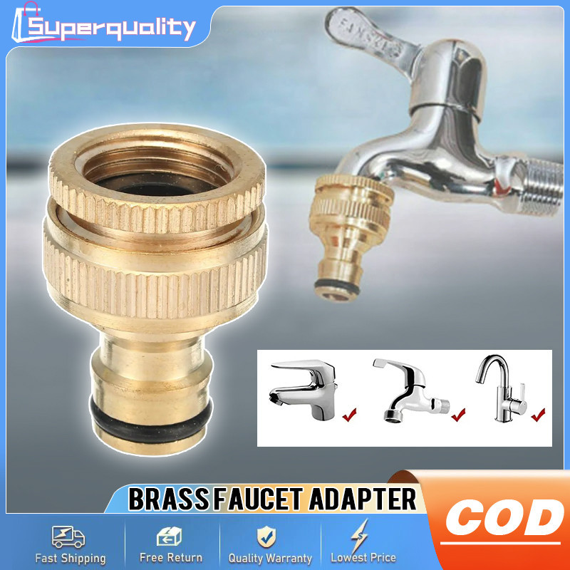 1/2 & 3/4 Inch adapter brass faucet female water washer hose quick ...