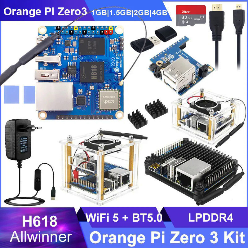 [In stock] Orange Pi Zero 3 4GB 2GB 1GB 1.5GB RAM Allwinner H618 64-bit ...