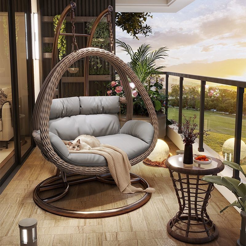 Outdoor Hanging Basket Home Swing Bird's Nest Glider Rattan Chair ...