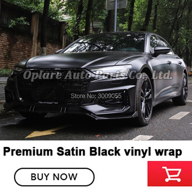 Highest quality satin black vinyl wrap Car wrapping paper satin black ...