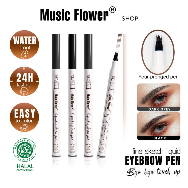 Music Flower Eyebrows Pen Waterproof Fine Sketch Liquid 4D Imitation ...