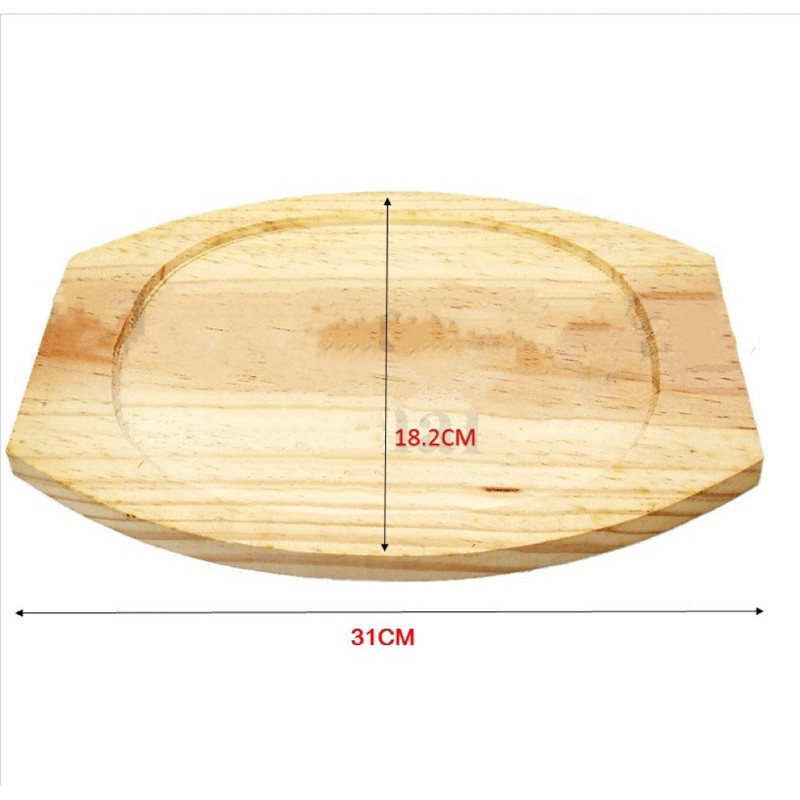 917 Sizzling Oval Hot Plate Underlined Solid Wood Board/ Papan Sizzling ...