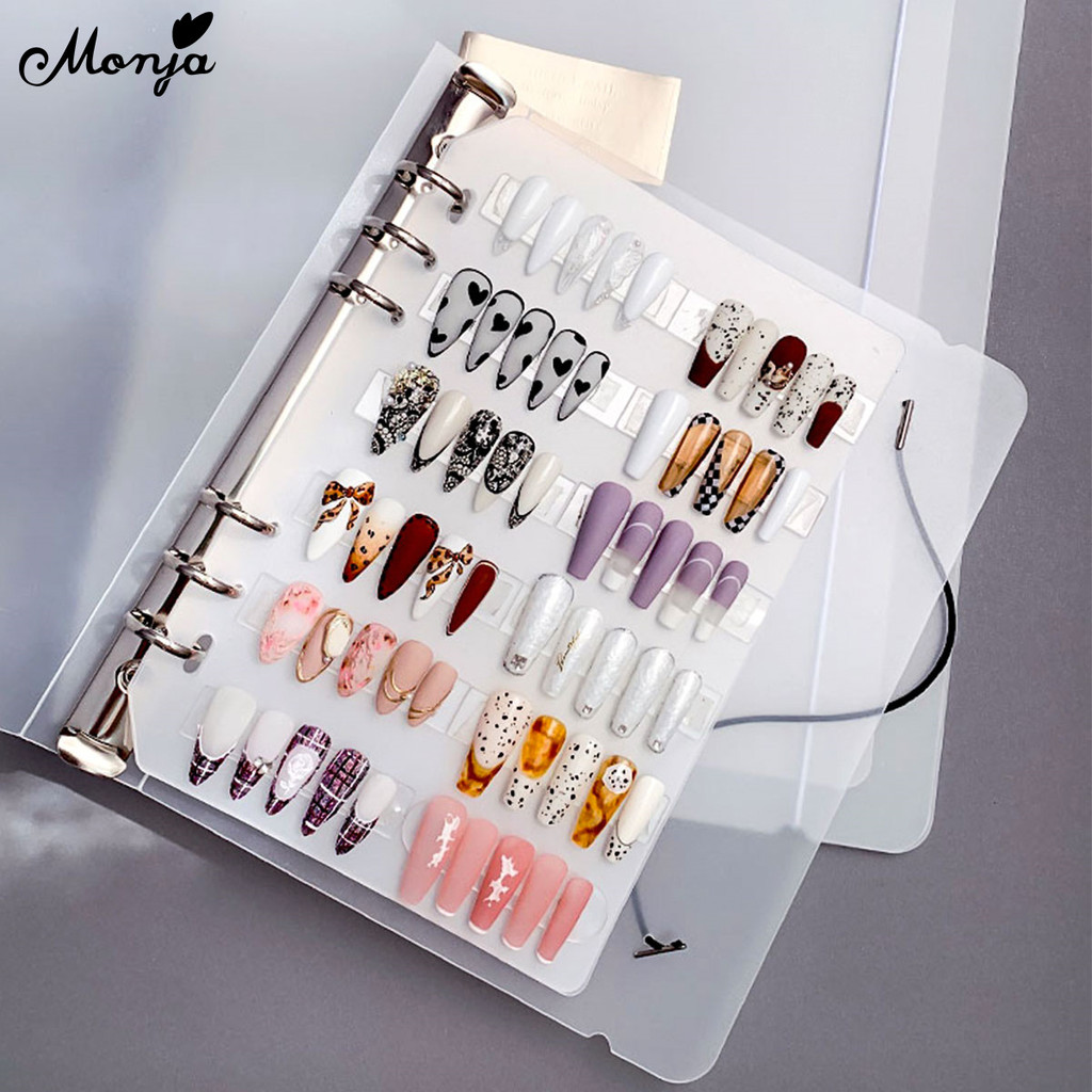 Monja Nail Tips Display Book False Press on Nails Showing Shelf Albums ...