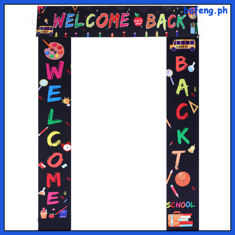 School Backdrop Banner Classroom Welcome Couplets Scene Office Sign To ...