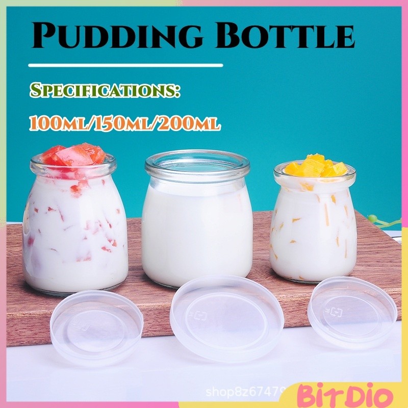 B.O. Pudding Bottle 100ml 150ml 200ml Glass Yogurt Cup Baking Mold With ...